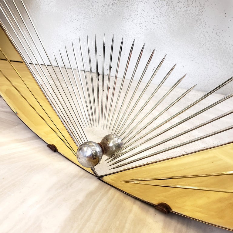 Hobbs Art Deco Mirror with Rose Gold Colored Glass For Sale at 1stDibs