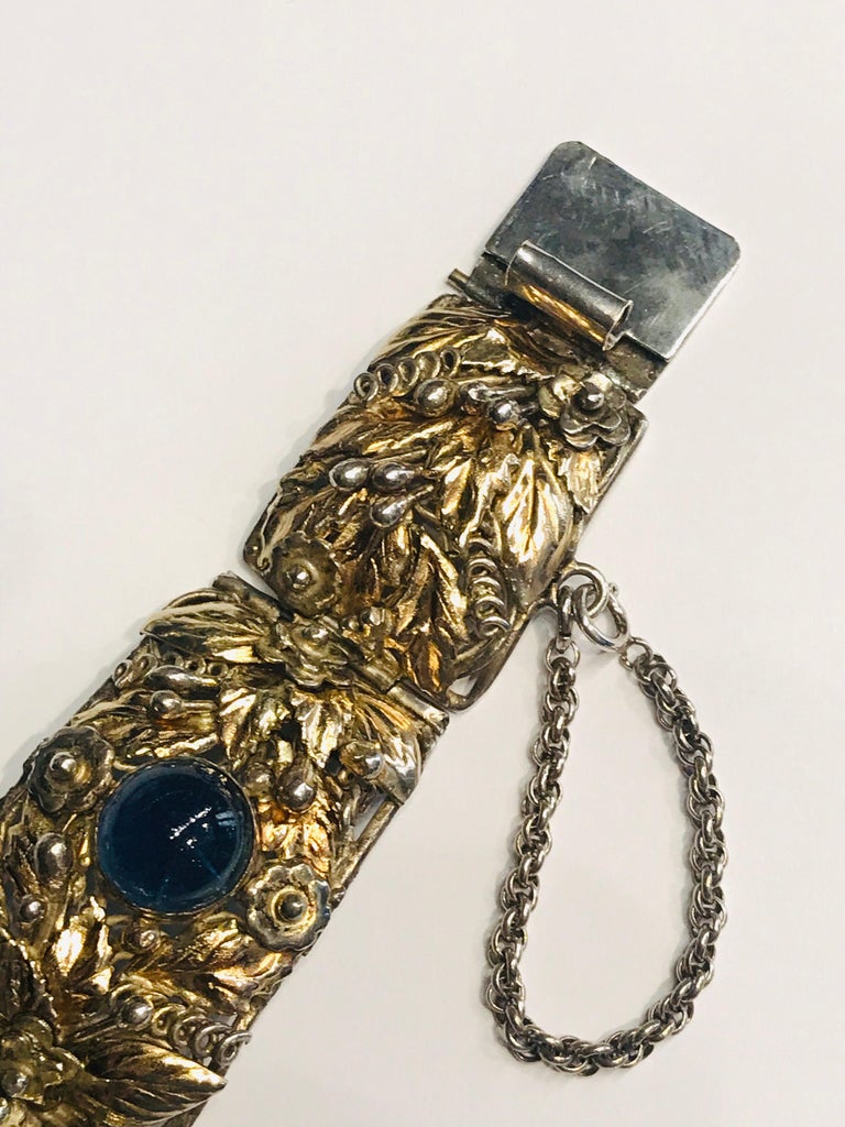 Hobe’ 1940s Sterling and Gold Bracelet at 1stDibs