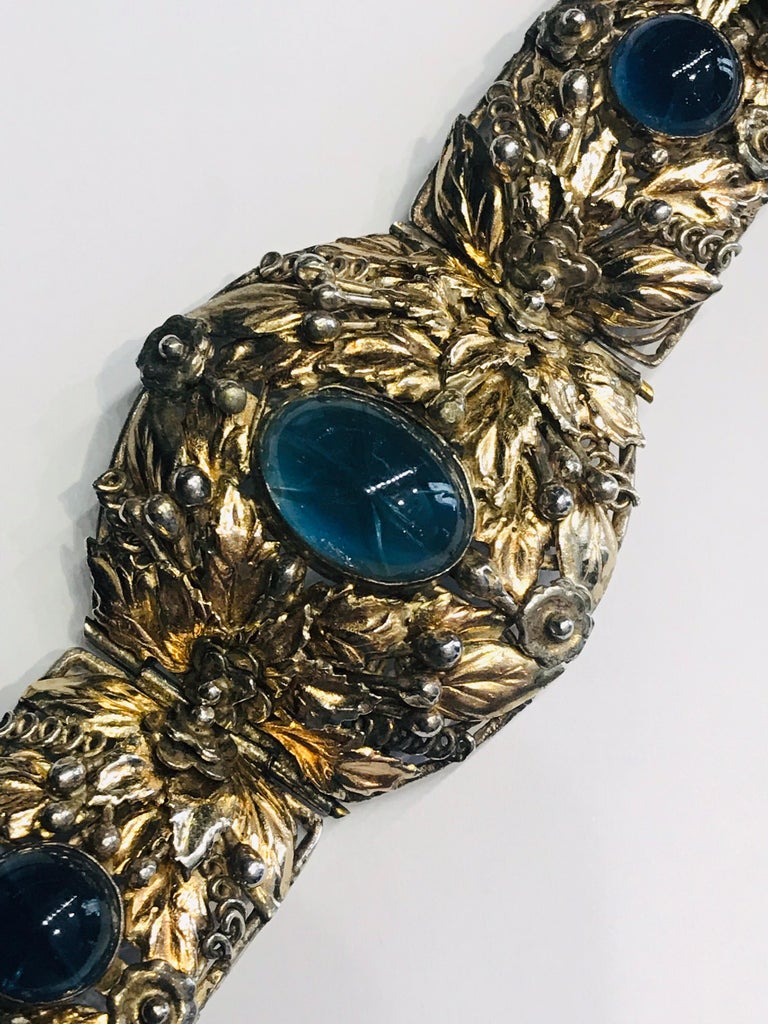 Hobe’ 1940s Sterling and Gold Bracelet at 1stDibs