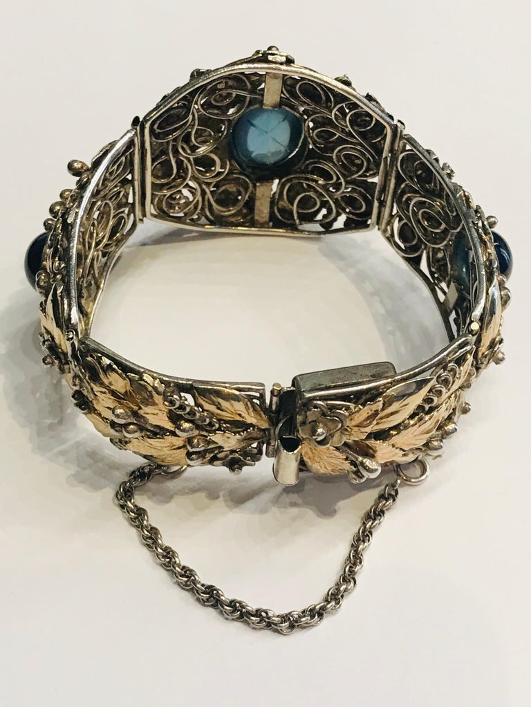 Hobe’ 1940s Sterling and Gold Bracelet at 1stDibs