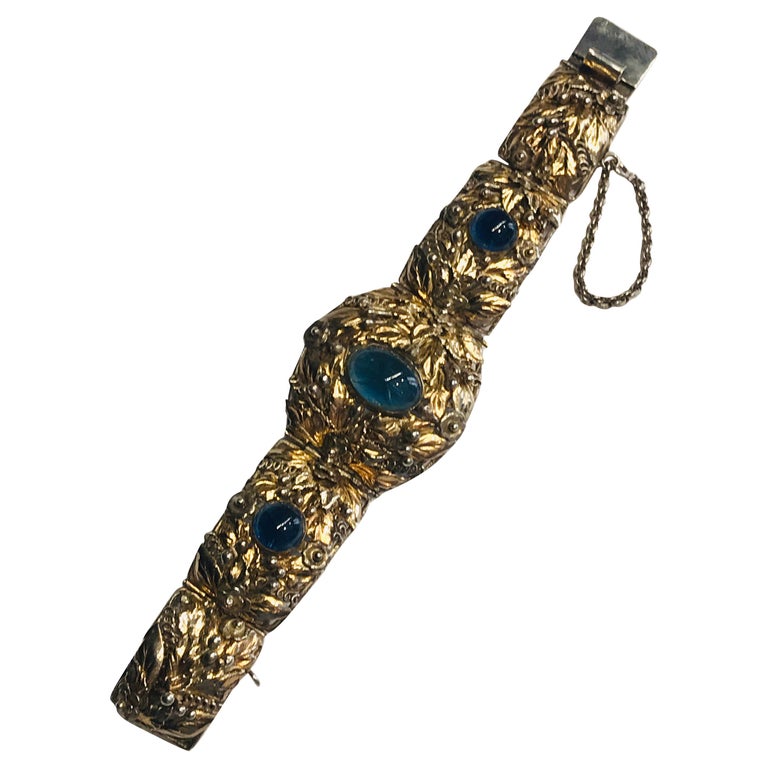 Hobe’ 1940s Sterling and Gold Bracelet at 1stDibs