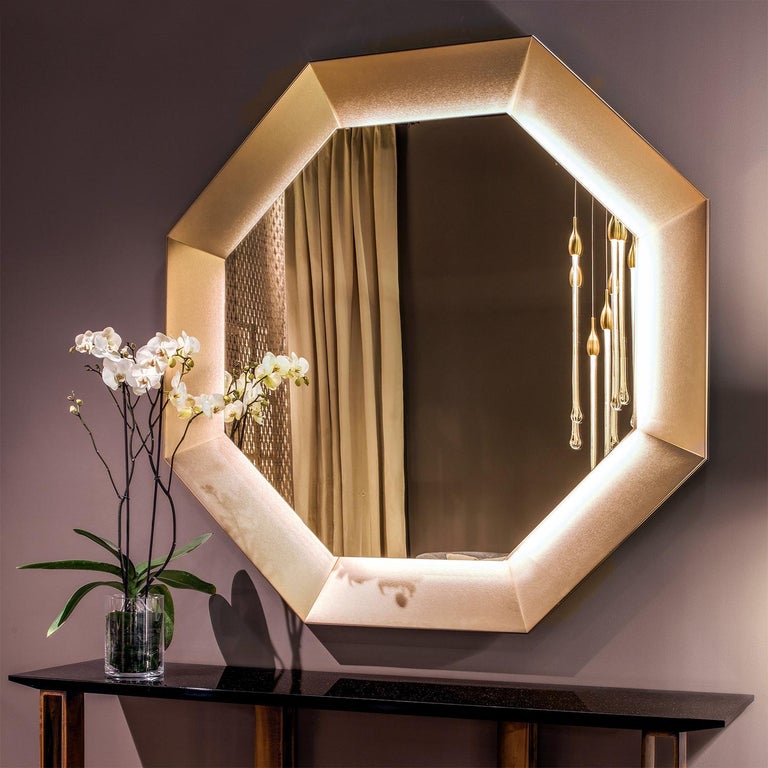 Hocto Gold Matte Mirror For Sale at 1stDibs