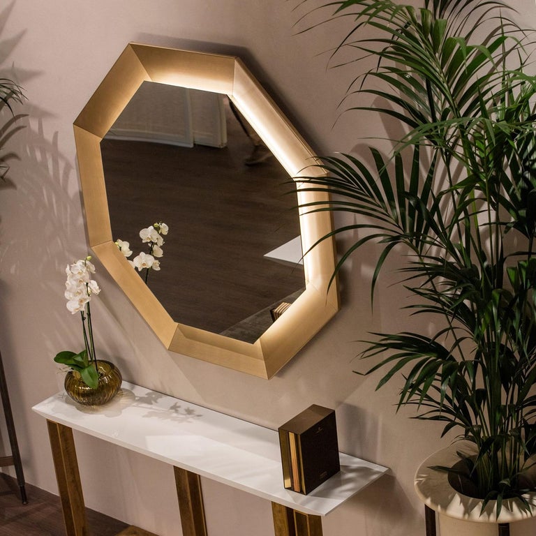 Hocto Gold Matte Mirror For Sale at 1stDibs