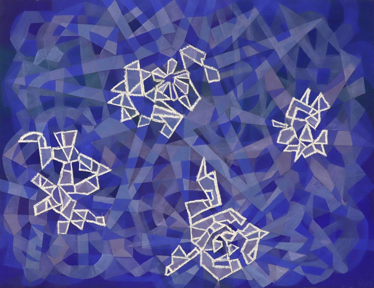 Hoff, Margo - Sea Snow, American Modernist Abstract Canvas Collage ...