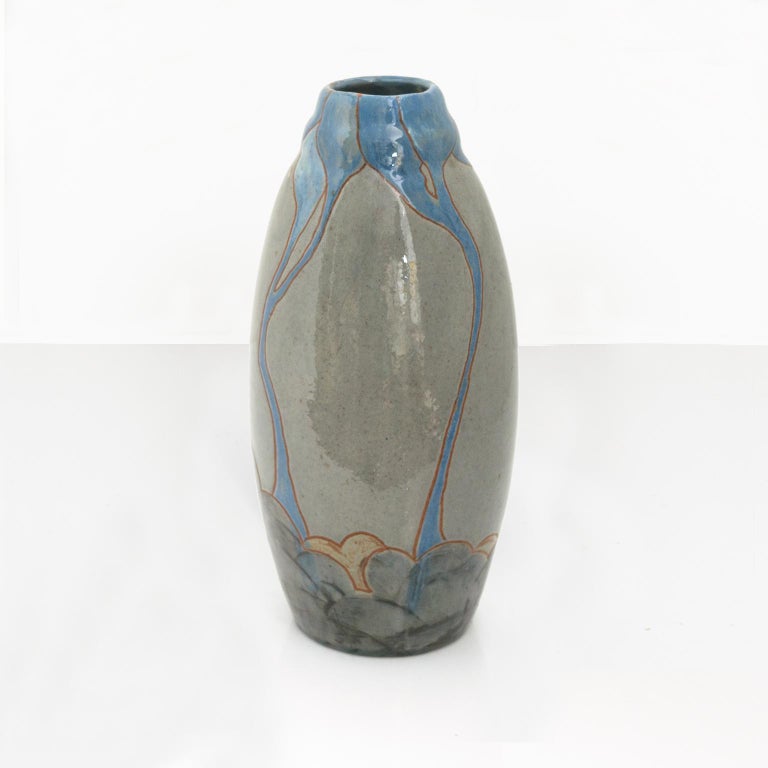 Hoganas, Swedish Art Nouveau Ceramic Vase, Circa 1910 For Sale at 1stDibs