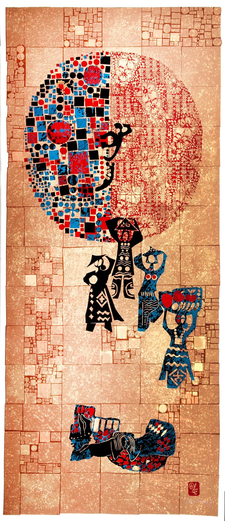 Hoi Lebadang - Carrying Fruit Gold Leaf Screenprint by Lebadang For ...