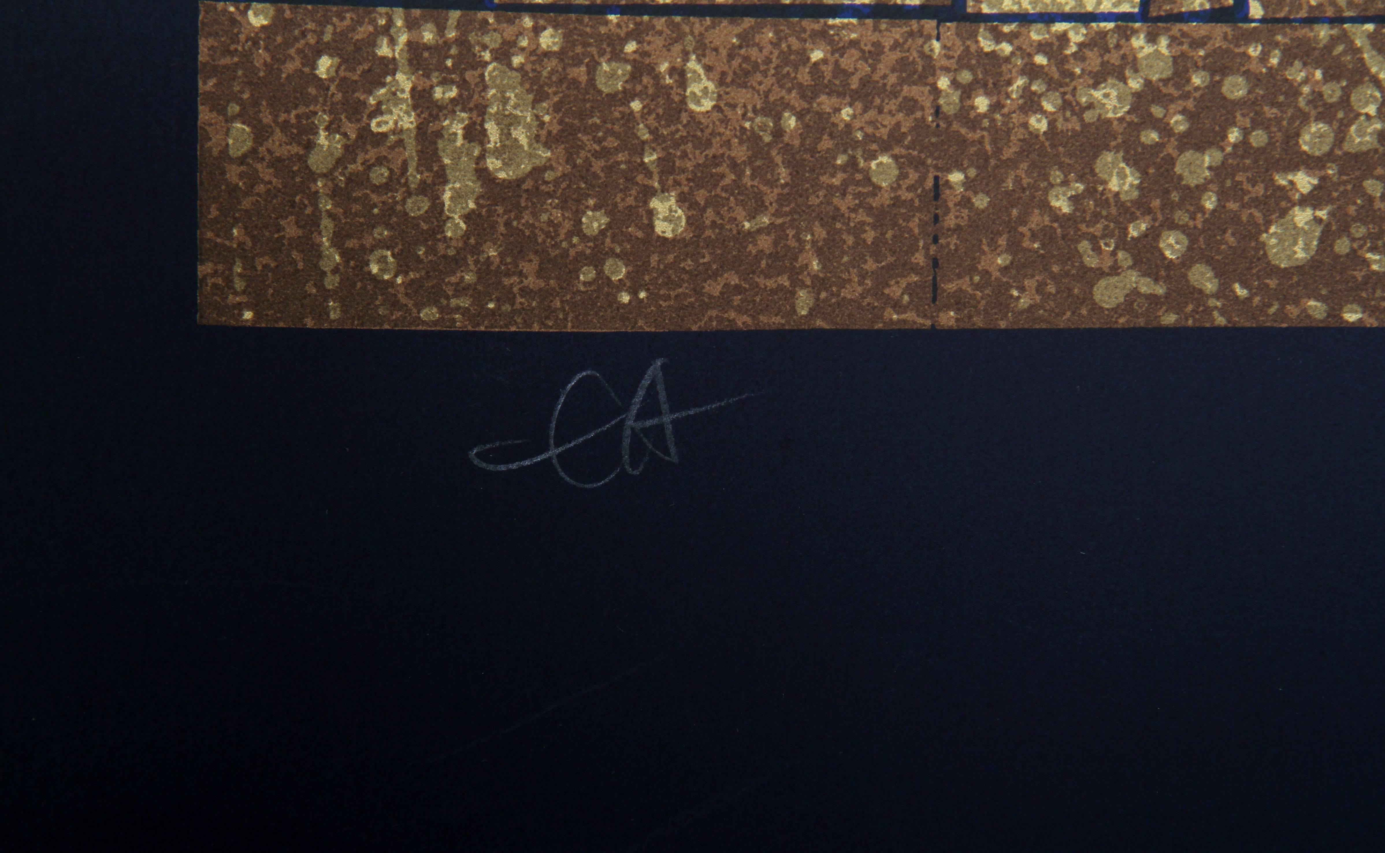 Hoi Lebadang - Man and Sun Gold Screenprint by Lebadang at 1stDibs ...