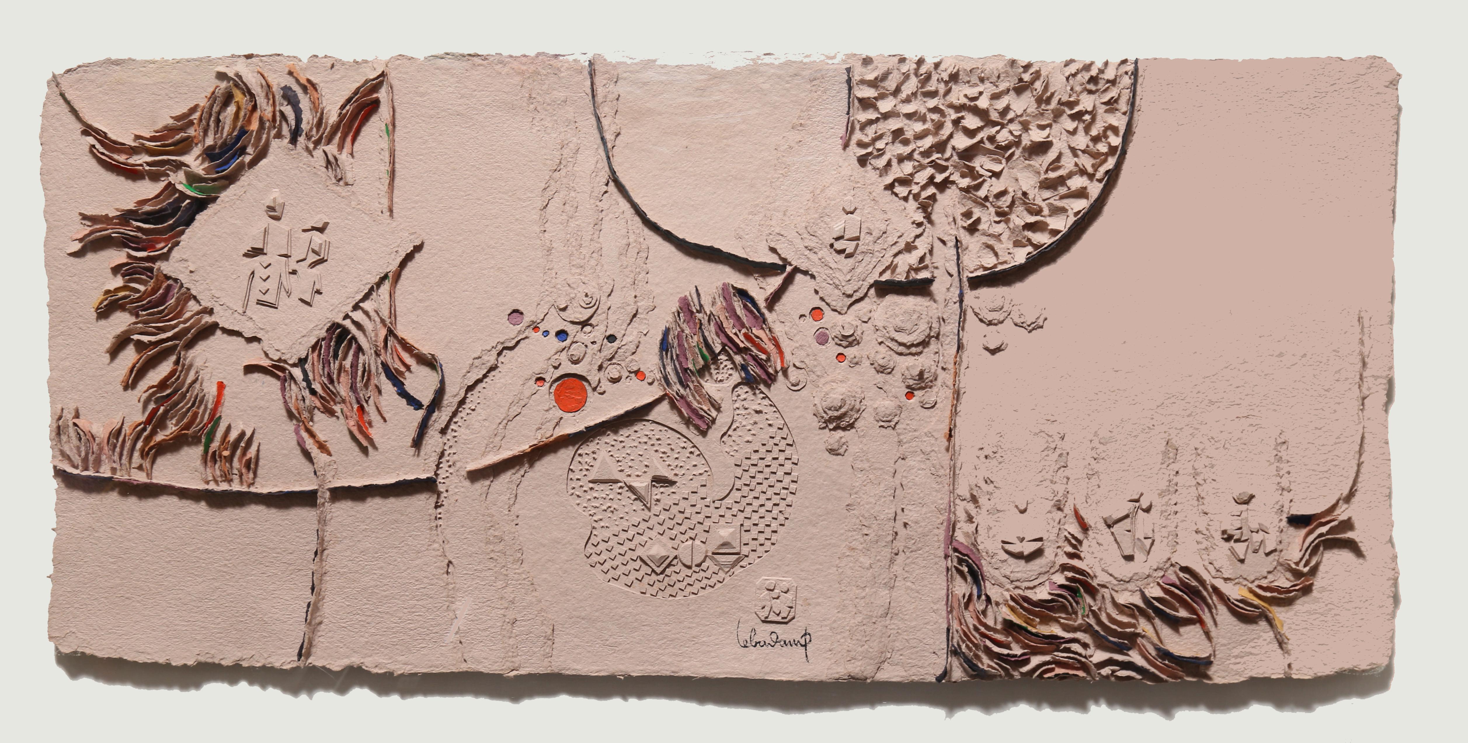 Hoi Lebadang - Paysage, Large Cast Paper 3-D in Plexi Box by Lebadang ...
