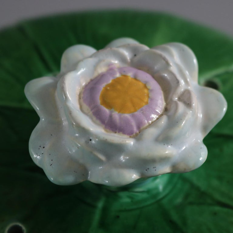 Holdcroft Majolica Pond Lily Cheese Dome and Stand at 1stDibs ...