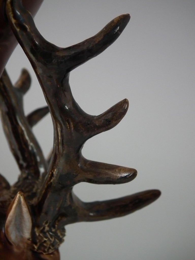 Holdcroft Majolica Stag Head Vase at 1stDibs
