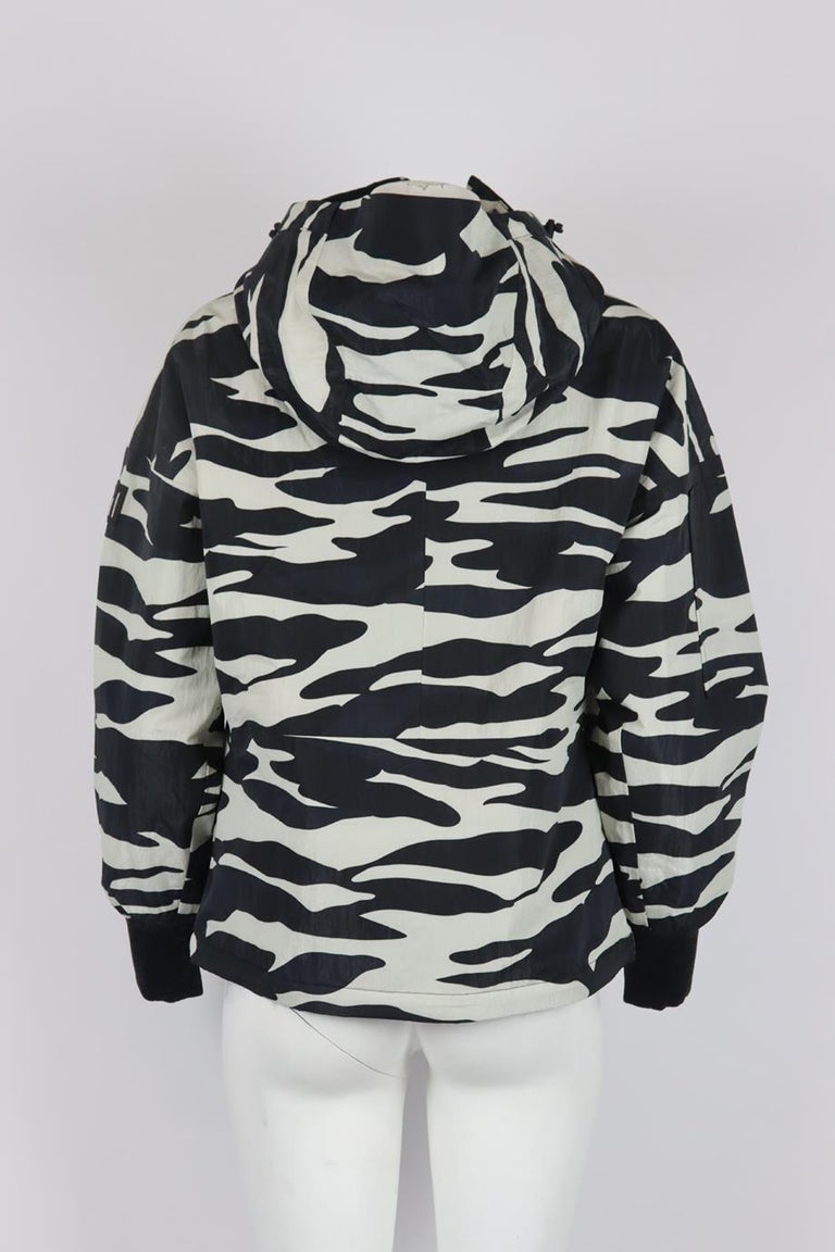 Holden Hooded Zebra Print Shell Jacket Xsmall For Sale at 1stDibs