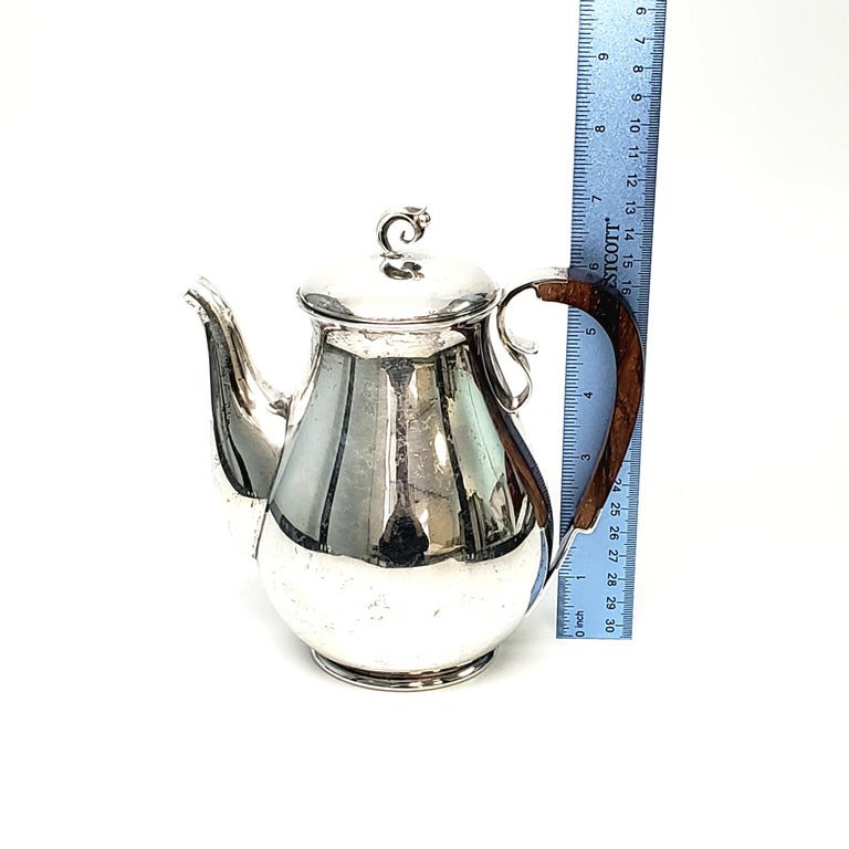 Holger Rasmussen Denmark Sterling Silver Coffee Pot Wood Handle For ...