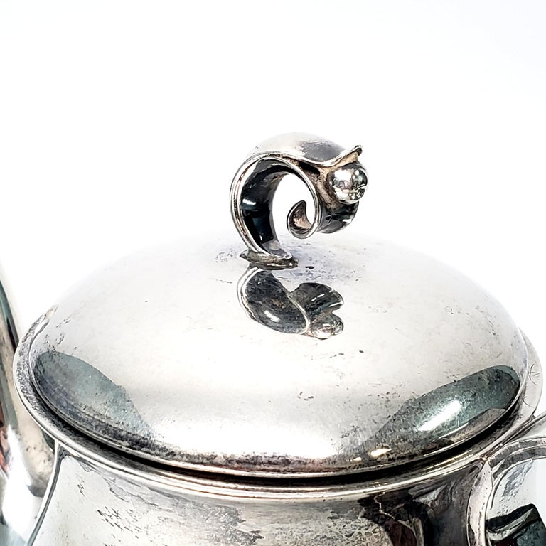 Holger Rasmussen Denmark Sterling Silver Coffee Pot Wood Handle For ...