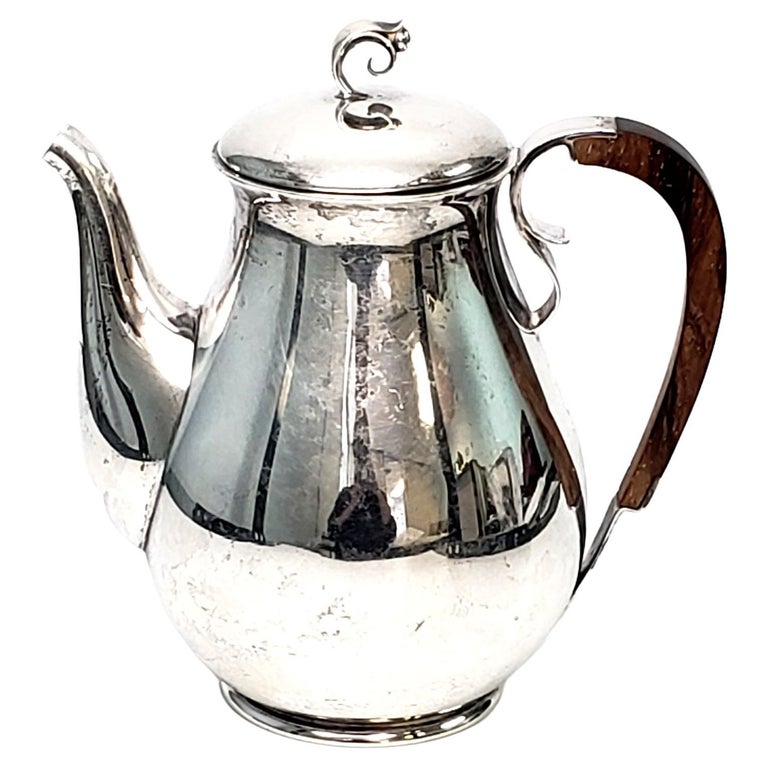 Holger Rasmussen Denmark Sterling Silver Coffee Pot Wood Handle For ...