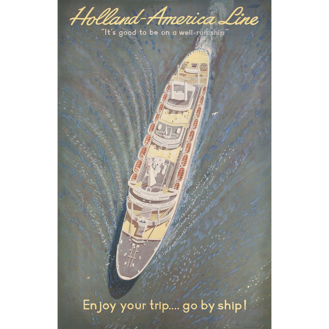 Original Mid Century Advertising Poster for the Holland America Cruise ...