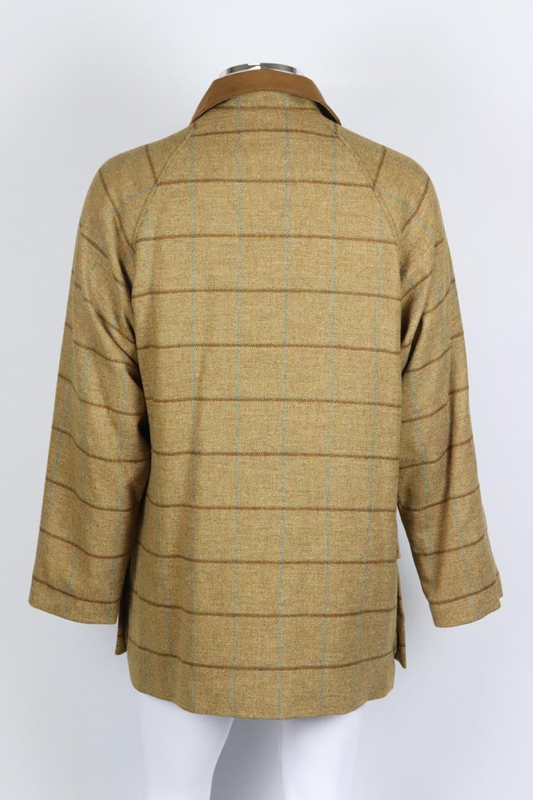 Holland And Holland Men's Checked Wool Blend Tweed Coat Medium For Sale ...