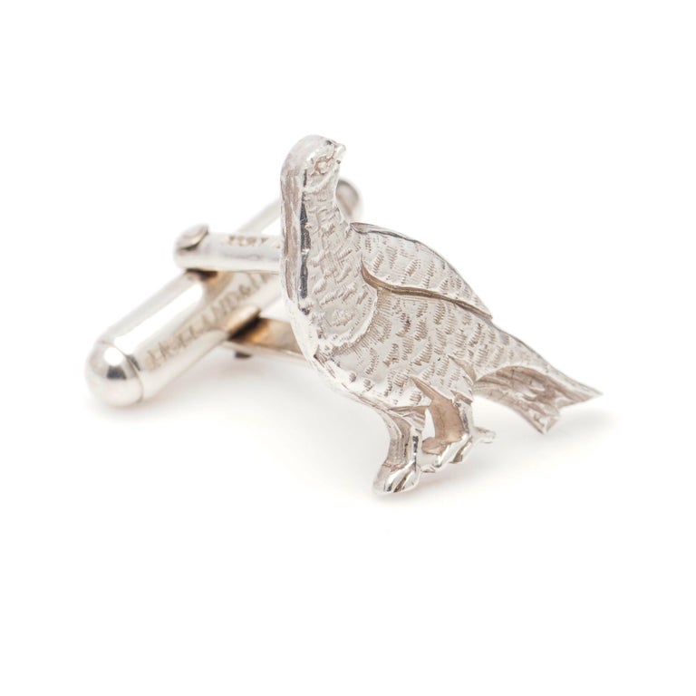 Holland and Holland Sterling Silver Pair of Pheasant Cufflinks at 1stDibs