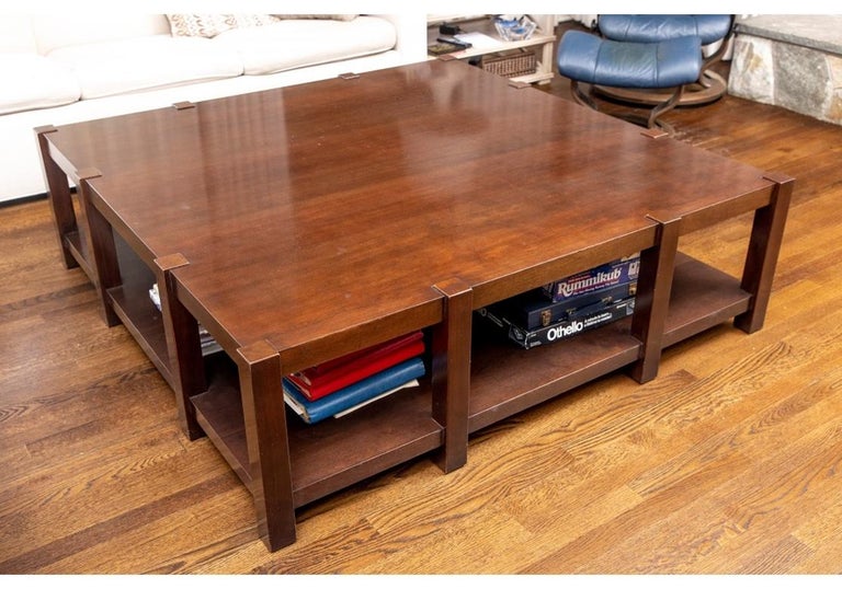 Holly Hunt Large Square Custom Geometric Form Cocktail Table For Sale ...