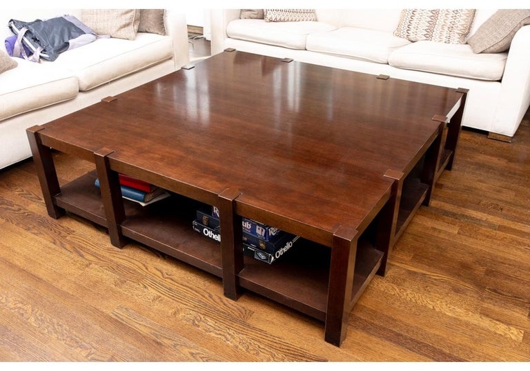 Holly Hunt Large Square Custom Geometric Form Cocktail Table For Sale ...