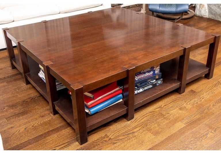 Holly Hunt Large Square Custom Geometric Form Cocktail Table For Sale ...