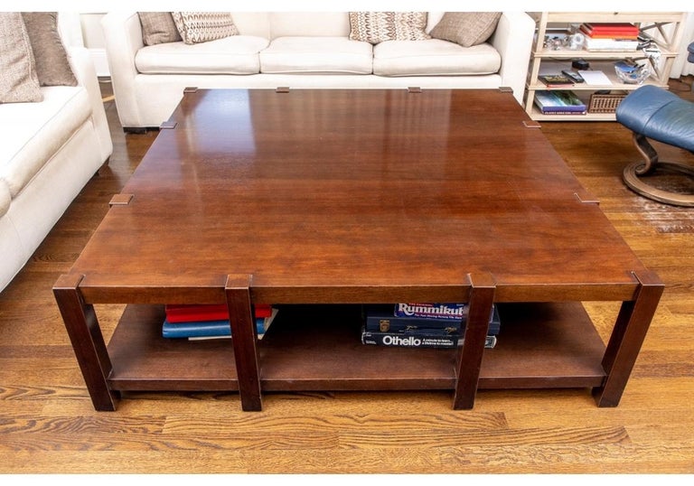 Holly Hunt Large Square Custom Geometric Form Cocktail Table For Sale ...