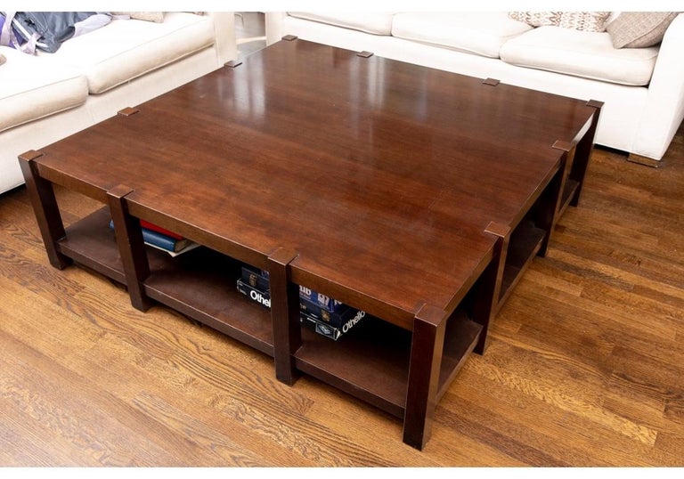 Holly Hunt Large Square Custom Geometric Form Cocktail Table For Sale ...