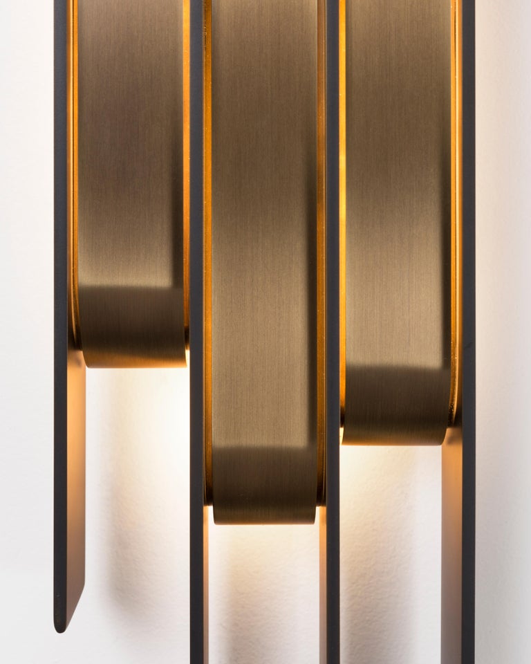HOLLY HUNT Meridian Sconce in Metal Golden Bronze Patina Finish For ...