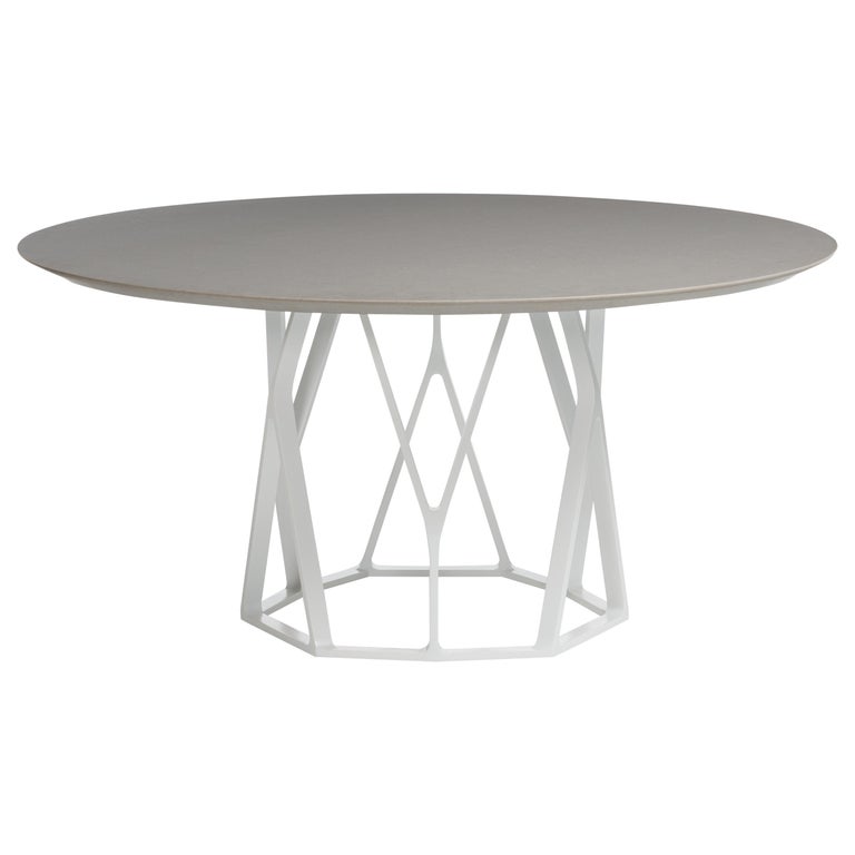 HOLLY HUNT Outdoor Reef Dining Table with Pearl Frame and Belgium Fog ...