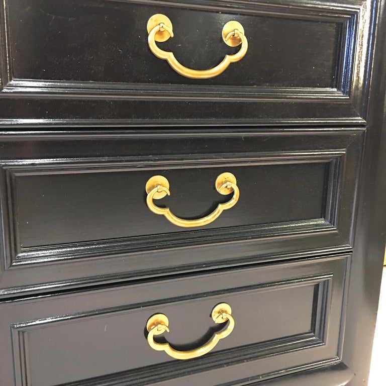 Hollywood Regency Asian Modern Motif Long Low Chest by Century ...