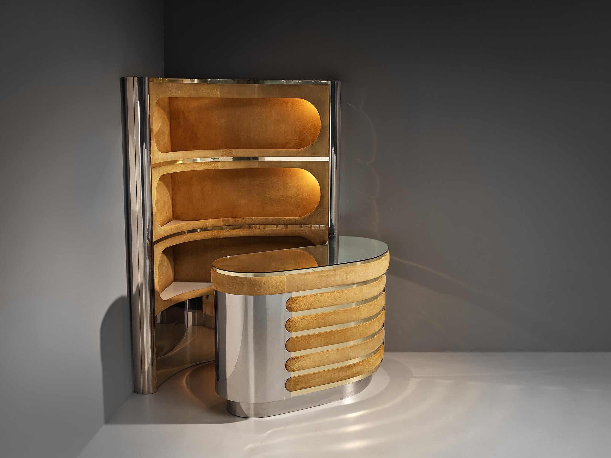 Hollywood Regency Bar Cabinet in the Style of Willy Rizzo For Sale at ...