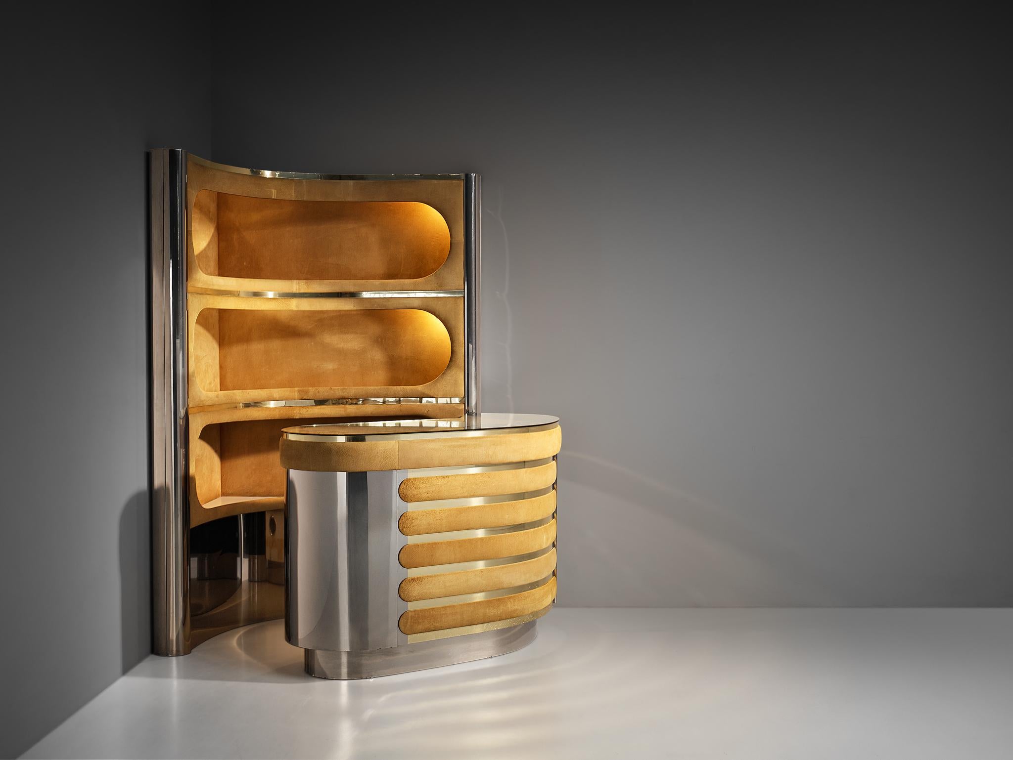 Hollywood Regency Bar Cabinet in the Style of Willy Rizzo For Sale at ...