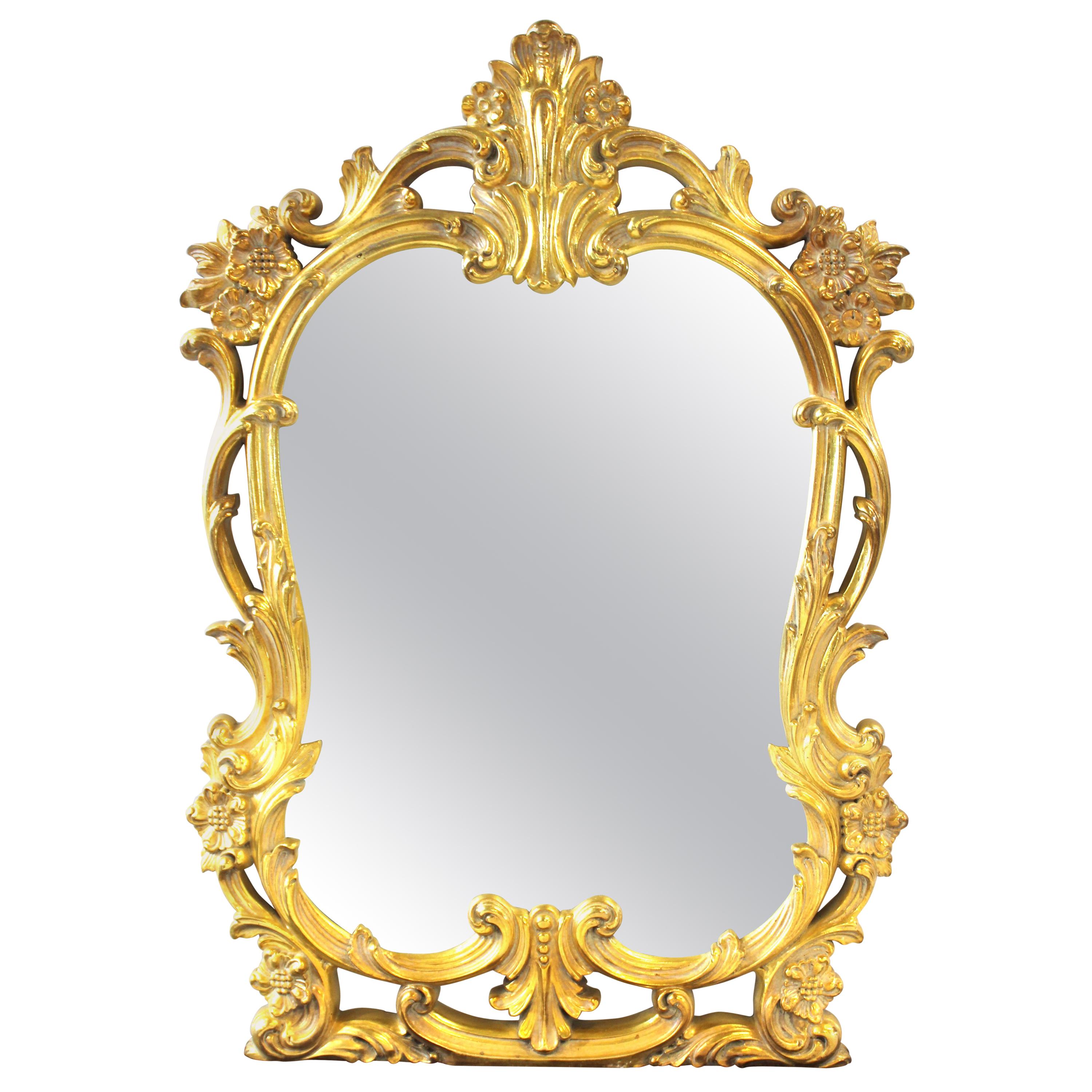 Hollywood Regency Baroque Revival Style Gold Frame Mirror at 1stDibs ...