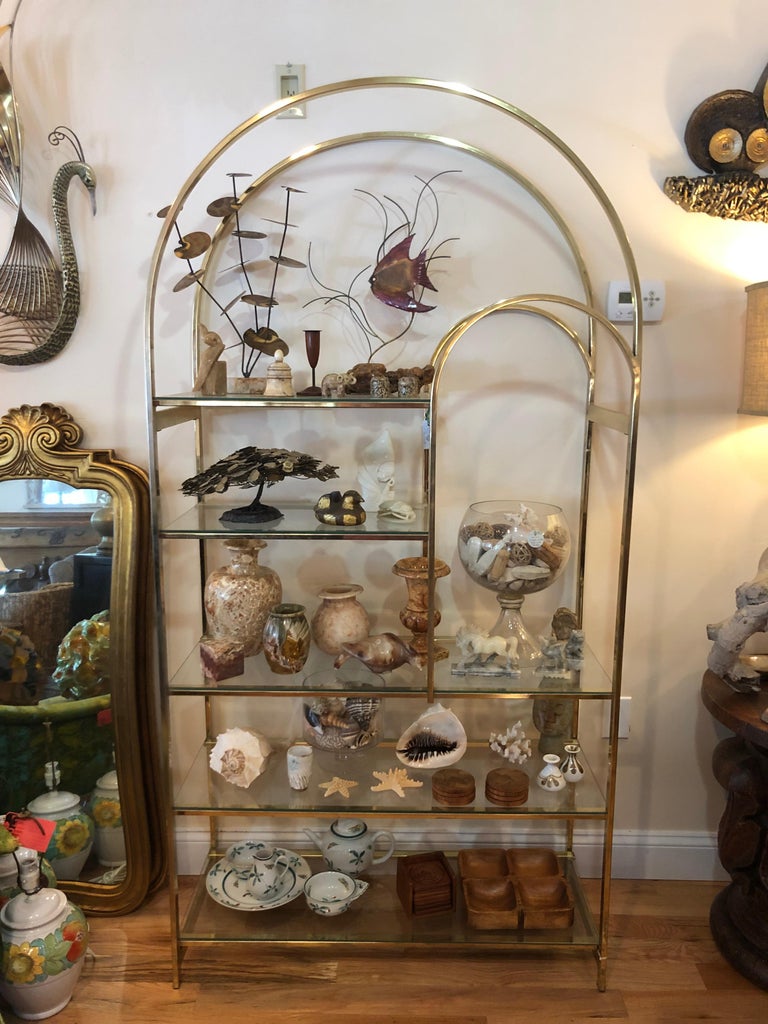 Hollywood Regency Brass Etagere at 1stDibs | hollywood regency etagere