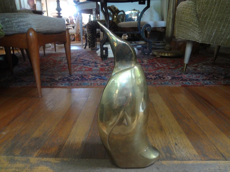 Hollywood Regency Brass Penguin Sculpture at 1stDibs