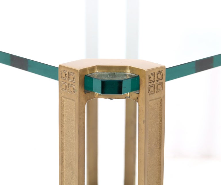 Hollywood Regency Bronze Square Side Table by Peter Ghyczy for GHYCZY ...
