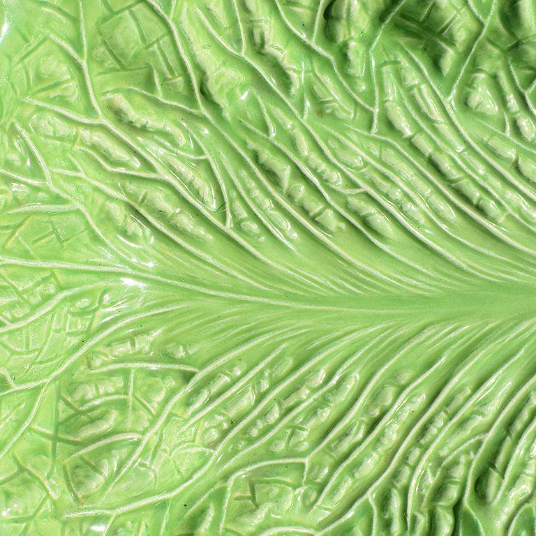 Hollywood Regency Ceramic Lettuce Ware Serving Platter after Dodie ...