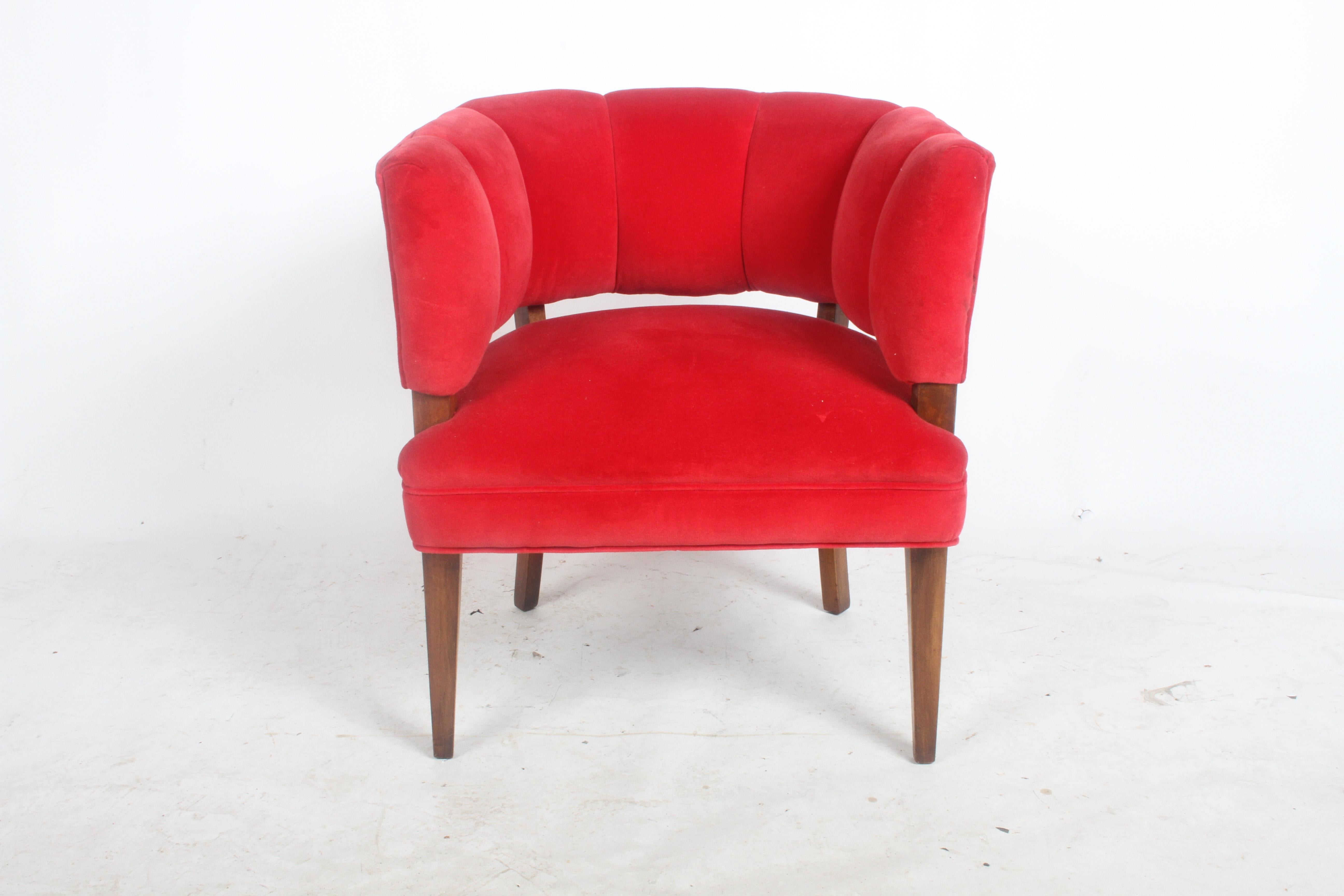 Hollywood Regency Channel Back Club Chair in the Style of William Billy ...