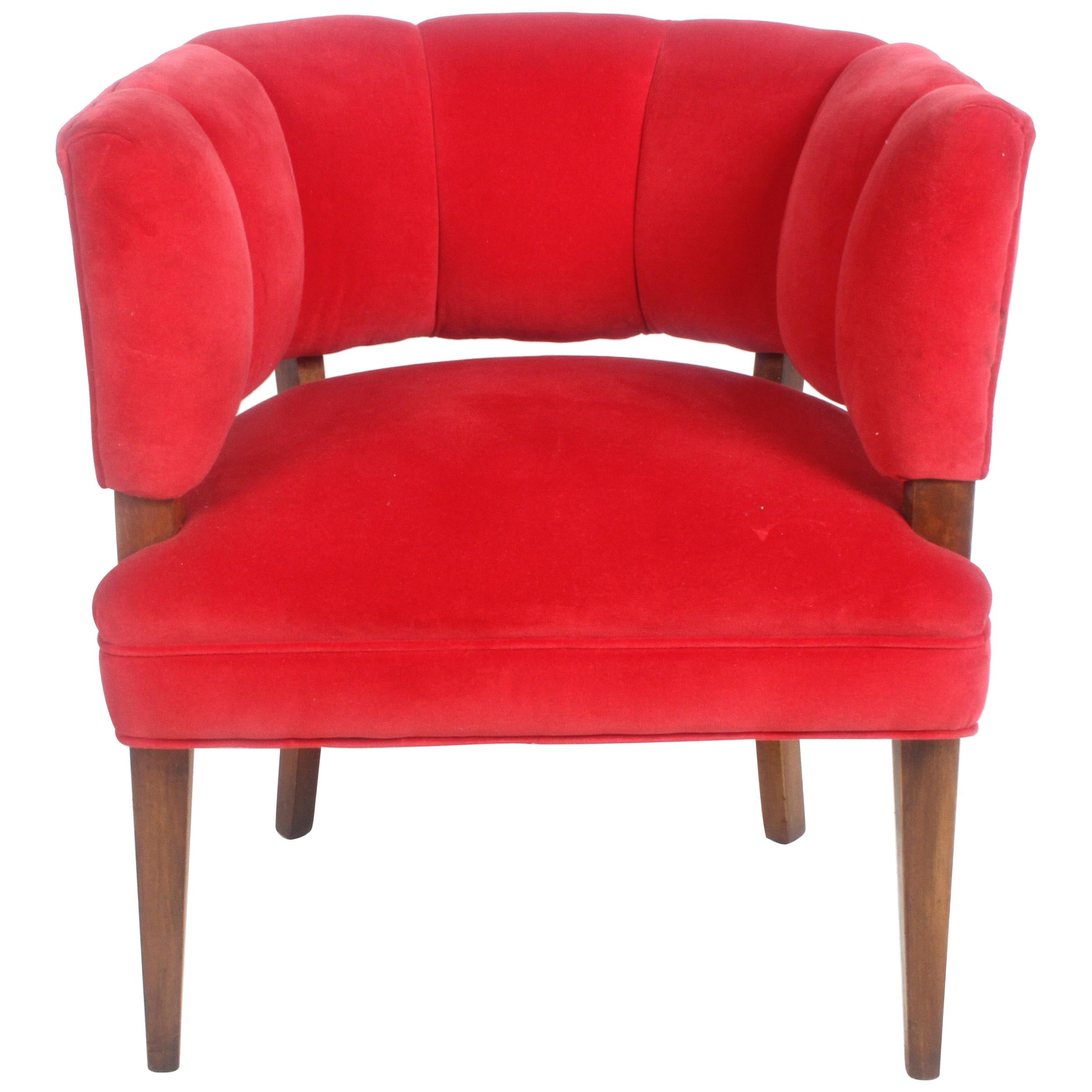 Hollywood Regency Channel Back Club Chair in the Style of William Billy ...