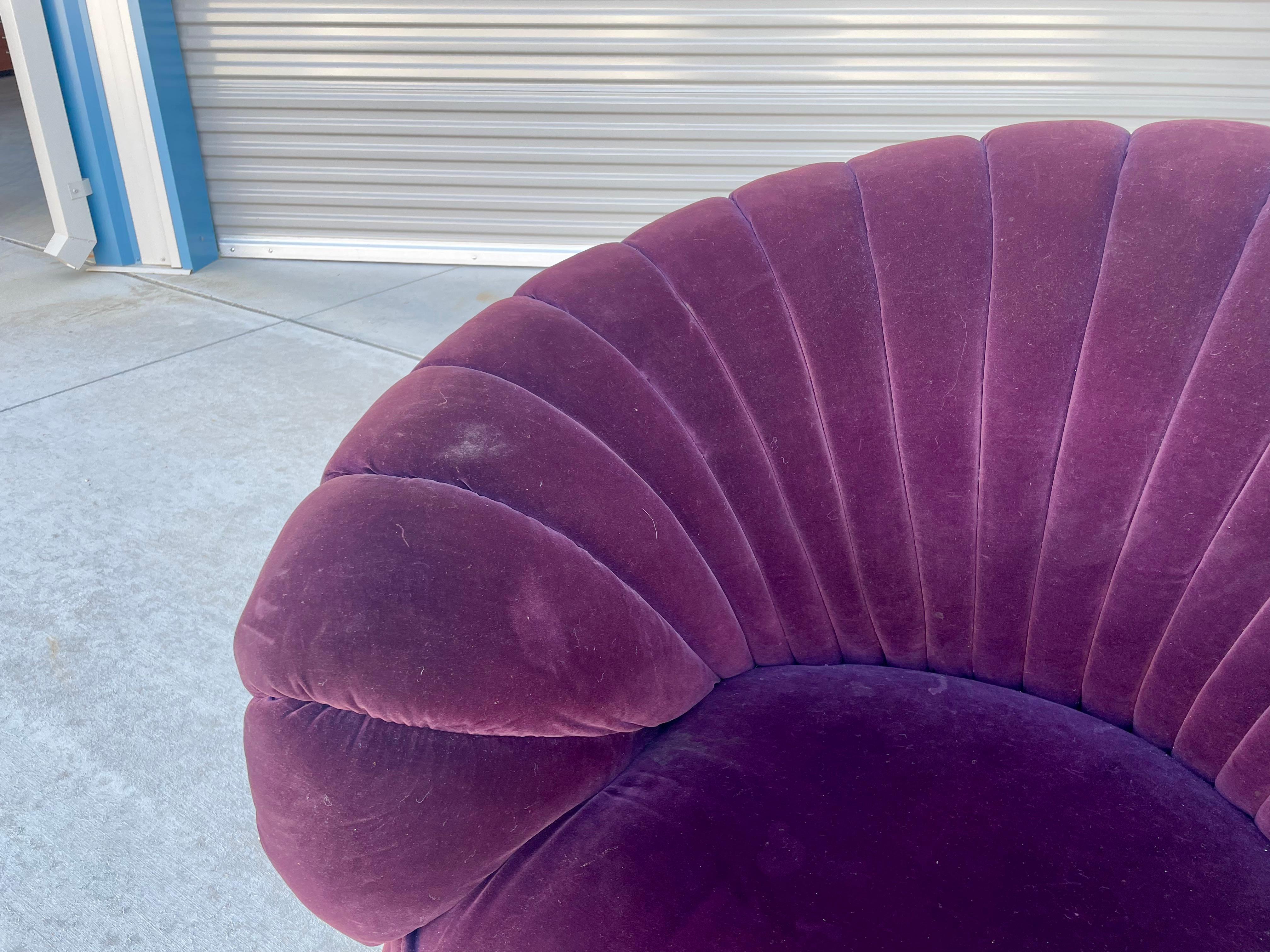 Hollywood Regency Clamshell Swivel Chairs For Sale at 1stDibs