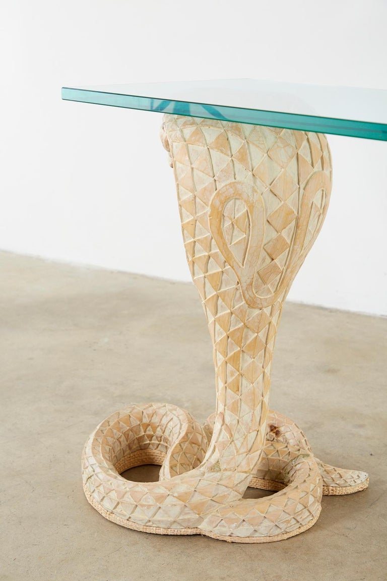 Hollywood Regency Cobra Snakes Console Table at 1stDibs