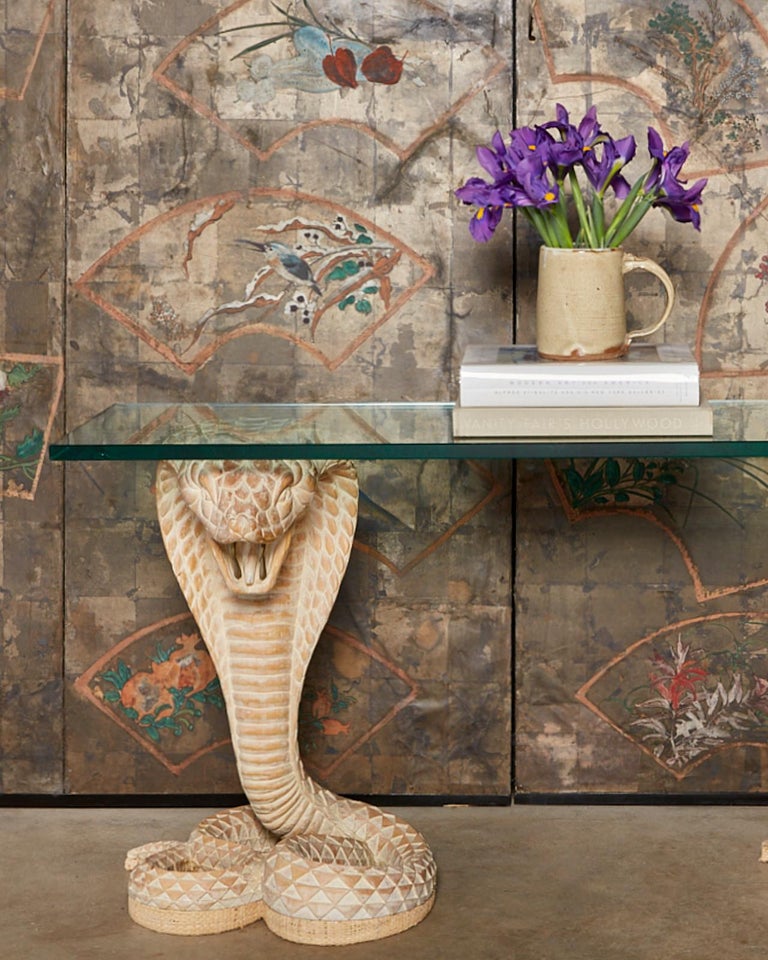 Hollywood Regency Cobra Snakes Console Table at 1stDibs