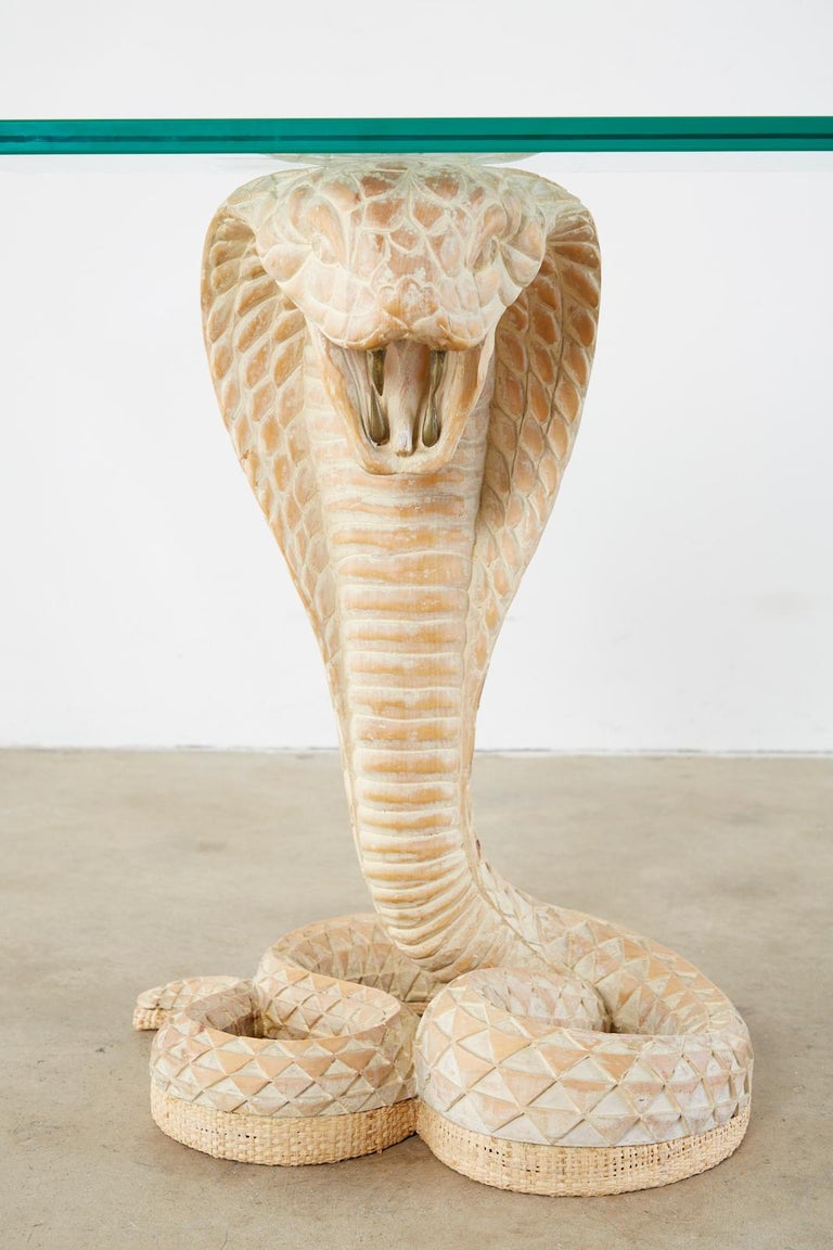 Hollywood Regency Cobra Snakes Console Table at 1stDibs