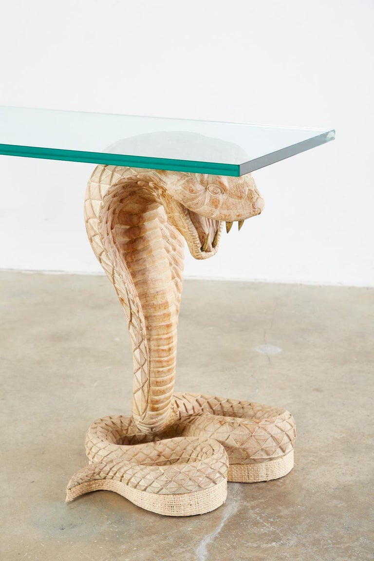 Hollywood Regency Cobra Snakes Console Table at 1stDibs