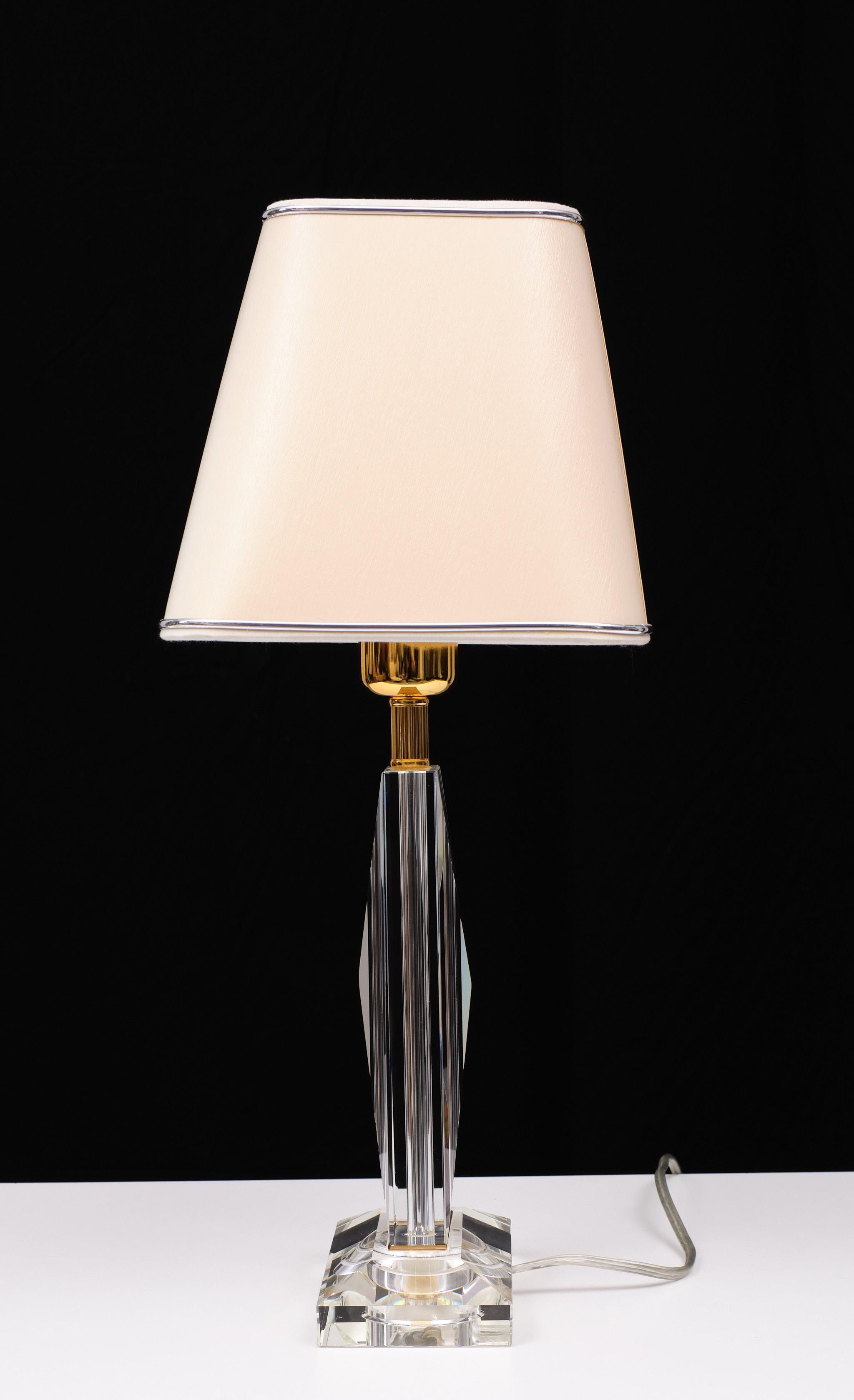 Hollywood regency crystal glass table lamp Germany 1970s For Sale at ...
