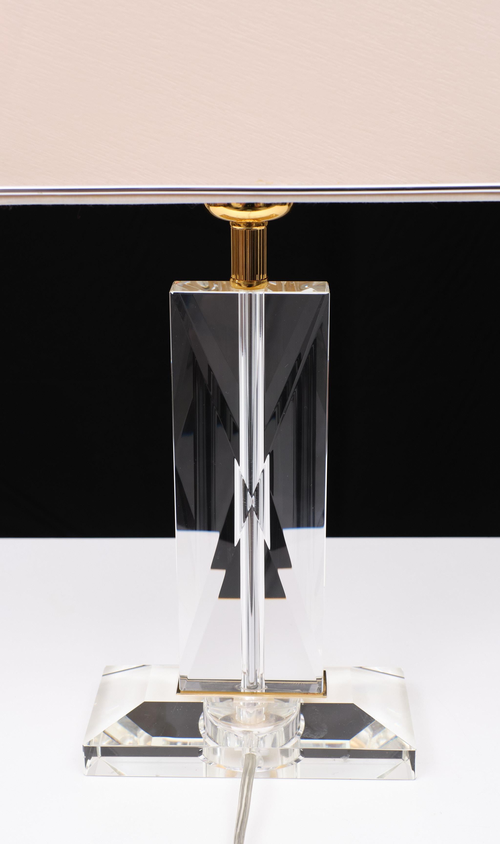Hollywood regency crystal glass table lamp Germany 1970s For Sale at ...