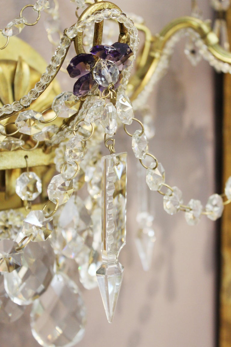 Hollywood Regency Crystal Sconces For Sale at 1stDibs