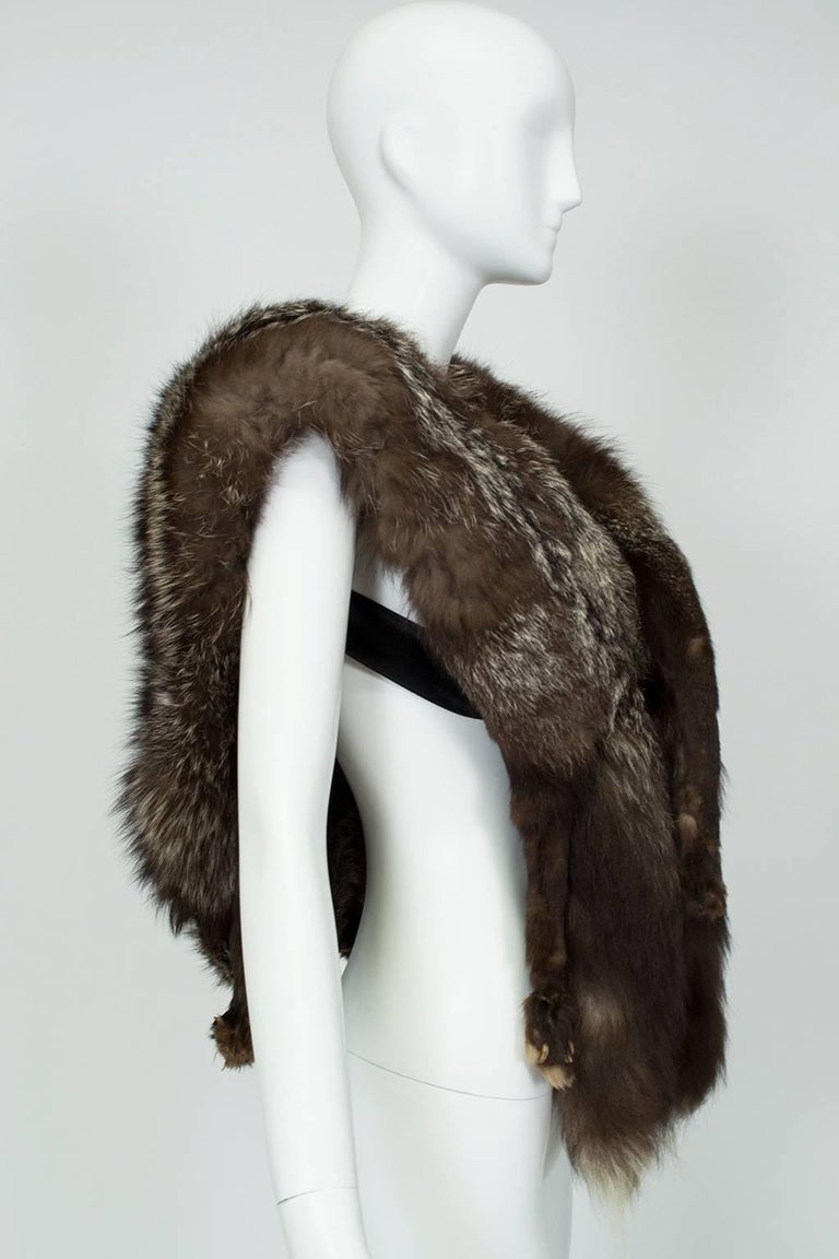 Hollywood Regency Double Fox Tippet Scarf Stole, 1930s at 1stDibs