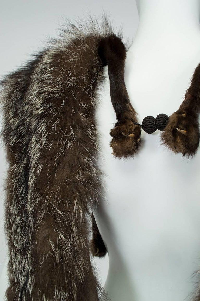 Hollywood Regency Double Fox Tippet Scarf Stole, 1930s at 1stDibs