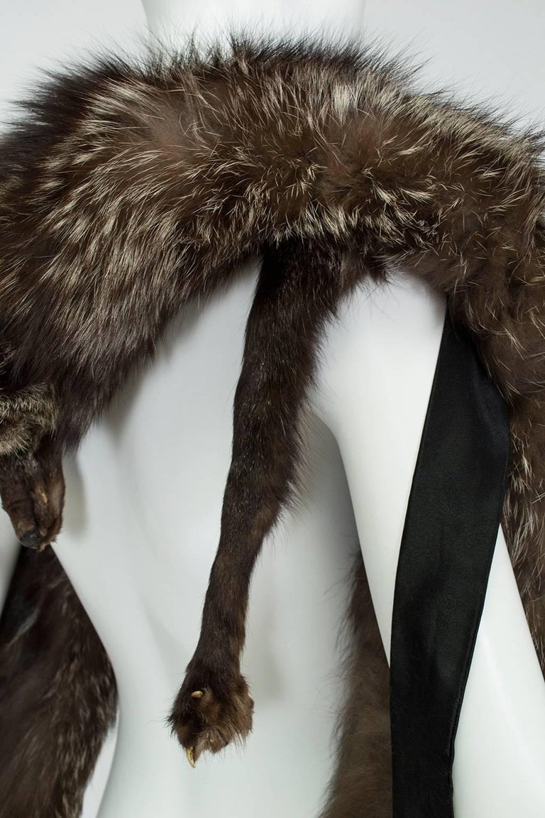 Hollywood Regency Double Fox Tippet Scarf Stole, 1930s at 1stDibs