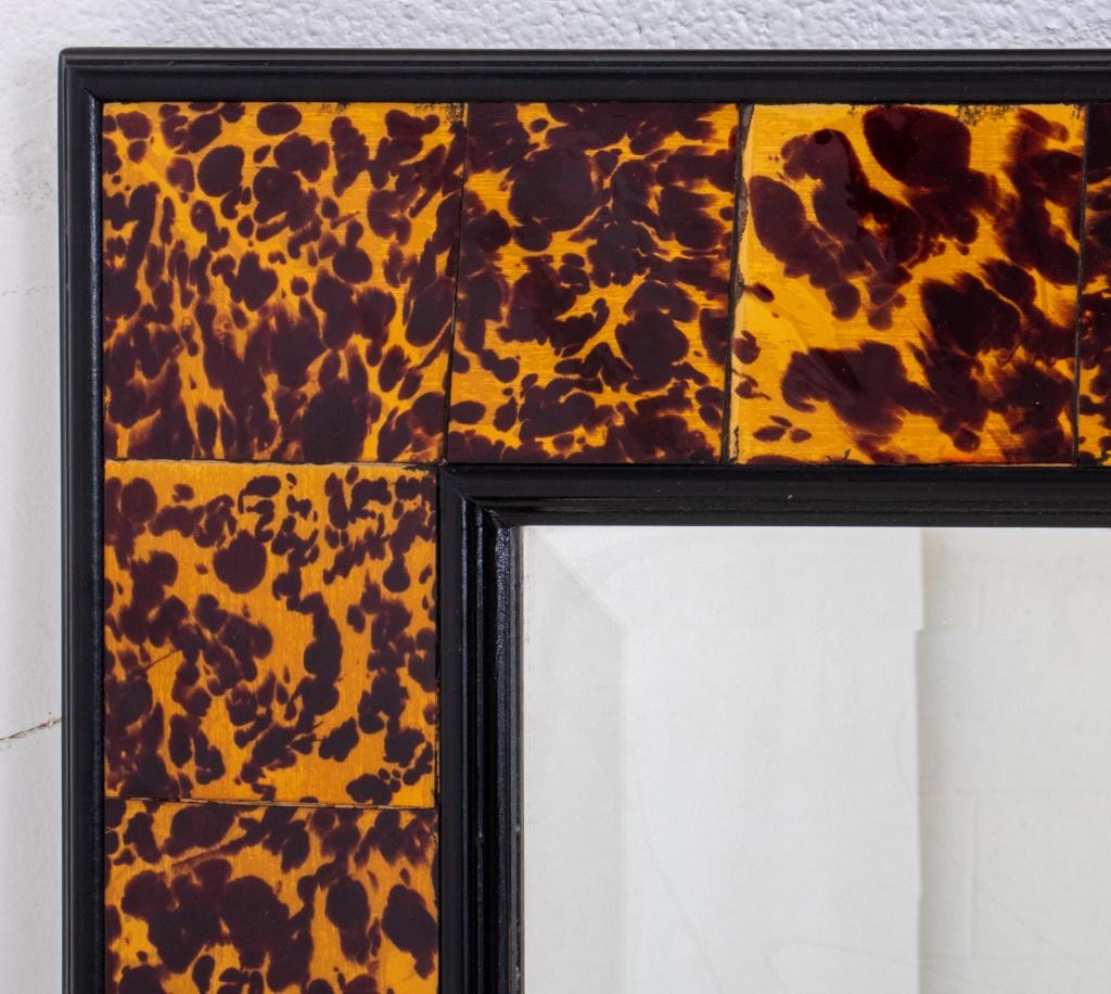 Hollywood Regency Ebonized Faux Tortoise Mirror at 1stDibs